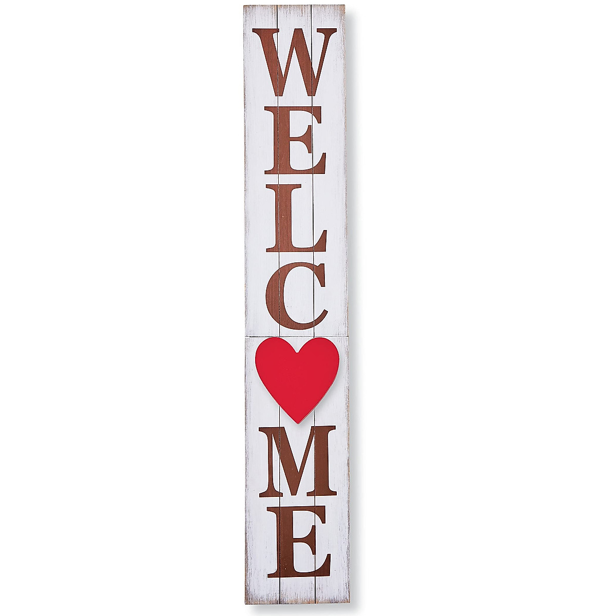 Collections Etc 8-Piece Vertical Multi-Season Wooden Welcome Sign Decor with Magnetic Backing - Seasonal Outdoor Home Decoration for Front Porch, Door, Wall - 46" x 8"