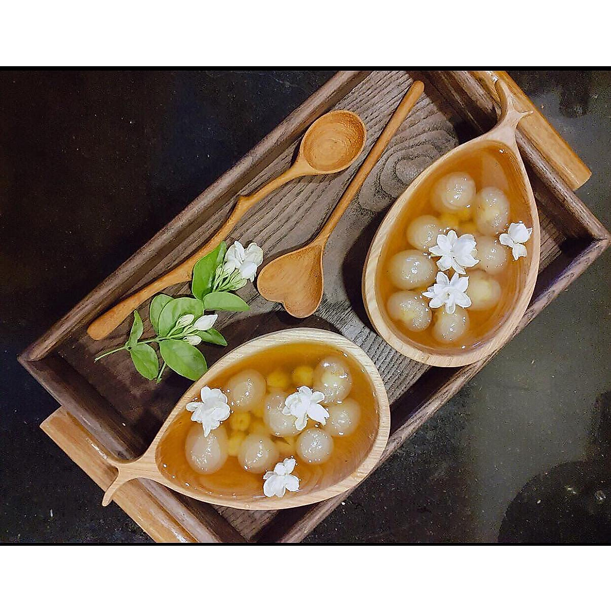 Natural Wooden Spoons and Forks Set (Set of 6), Valentines Day Gifts for Her, Cooking Gifts for Mom, Hostess Gifts,Happy New Year Gifts, Easter Gifts for Mom