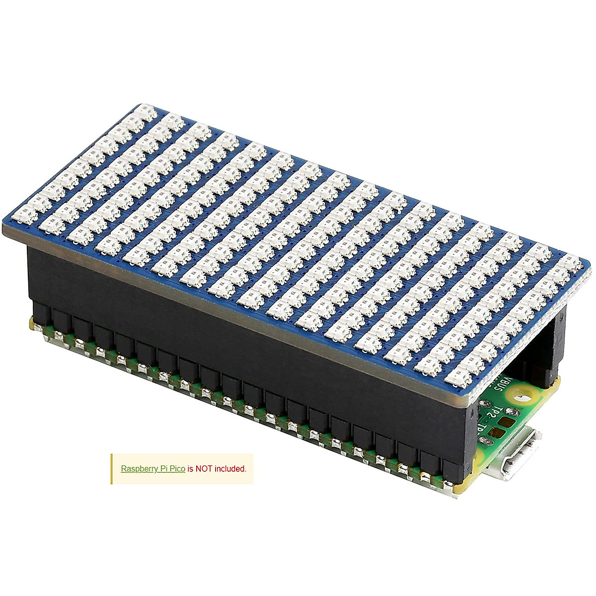 RGB Full-Color LED Matrix Module for Raspberry Pi Pico, 16×10 Grid,with Embedded Controller IC and LED Chip,Programmed and Controlled by Pico,High Standard and Colorful Dot Matrix Visual Effects