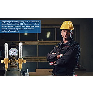 Argon Regulator Dual Co2 Flowmeter for TIG MIG Welder Gas and back purge 60 SFCH - CGA 580 inlet connection and 5/8" x 18RH outlet fitting - Accurate Gas Metering Delivery System by Manatee
