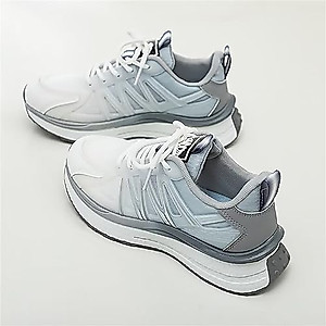 GSLMOLN Women's Slip On Walking Shoes Lightweight Casual Running Sneakers White Gray