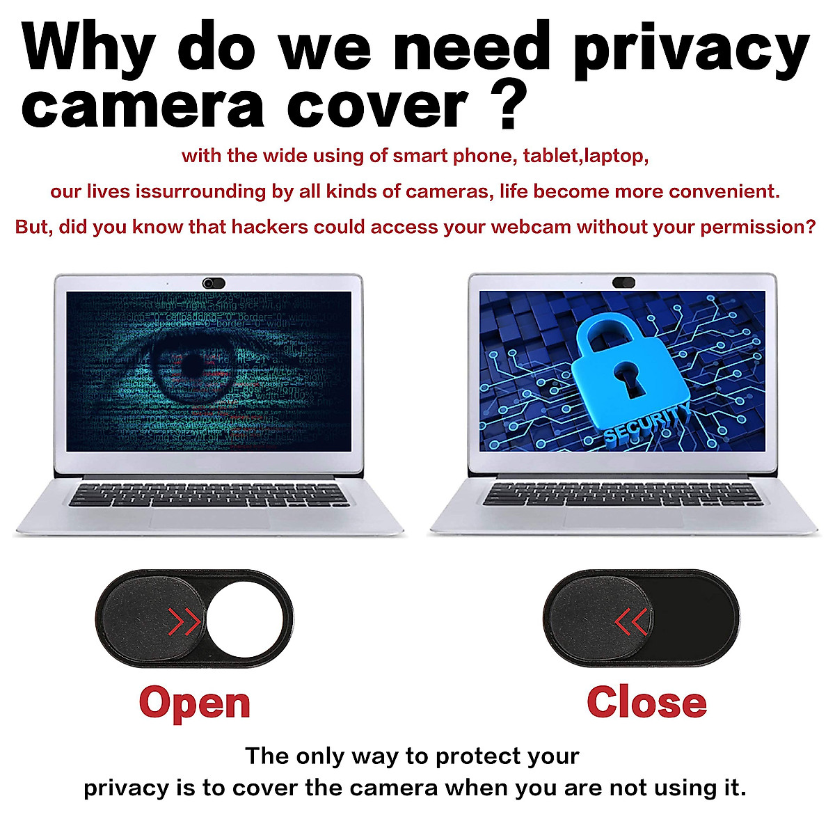 imluckies 6 Pack Webcam Cover Slide, 0.023 inch Ultra-Thin Metal Camera Cover for Laptop, MacBook Pro, MacBook Air, iPad Pro, iMac, Computer, PC, Privacy Covers