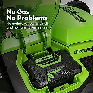 Greenworks 60V 25inch Cordless Self-propelled Lawn Mower ,with (2) 4.0AH Batteries and Dual Port Charger and Replacement Blades