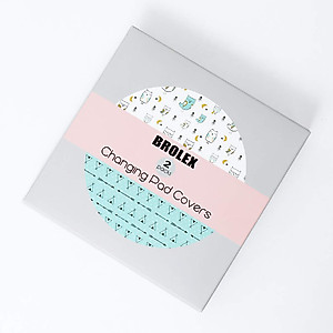 Stretchy Changing Pad Covers BROLEX Carddle Sheet Set for Baby Boys Girls,2 Pack Jersey Knit,Arrow & Owl