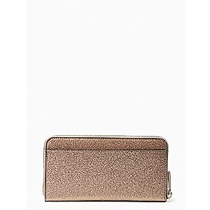 Kate Spade New York Shimmy Glitter Boxed Large Continental Wallet (Rose Gold)