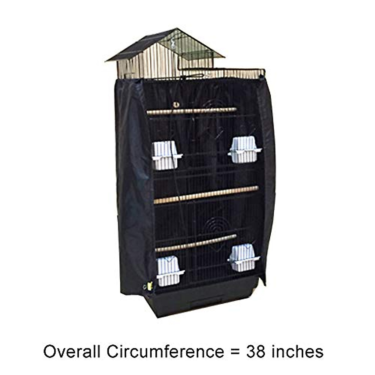 Alfie Pet - Zouey Bird Polyester Cage Cover - Color: Black