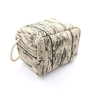 Jacone Stylish Tree Stump Design Wood Grain Rectangular Storage Basket Washable Cotton Fabric Nursery Hamper with Rope Handles, Decorative and Convenient for Kids Rooms (Medium)