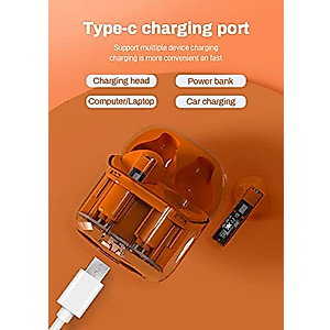Wireless Earbuds, Bluetooth 5.2 Earbuds 30H Playtime Bluetooth Headphones with Charging Case True Wireless Earbuds with Microphone, Bluetooth Headphones for Sport Working Running Fitness (Orange)