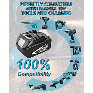 Nyveyoo Upgraded 6.0Ah Replacement 18V Battery for Makita, Compatible with Makita 18V Battery Lithium ion BL1850 BL1850B BL1840 BL1840B BL1830 BL1830B BL1815 LXT 18V Battery Chargers, 4Pack