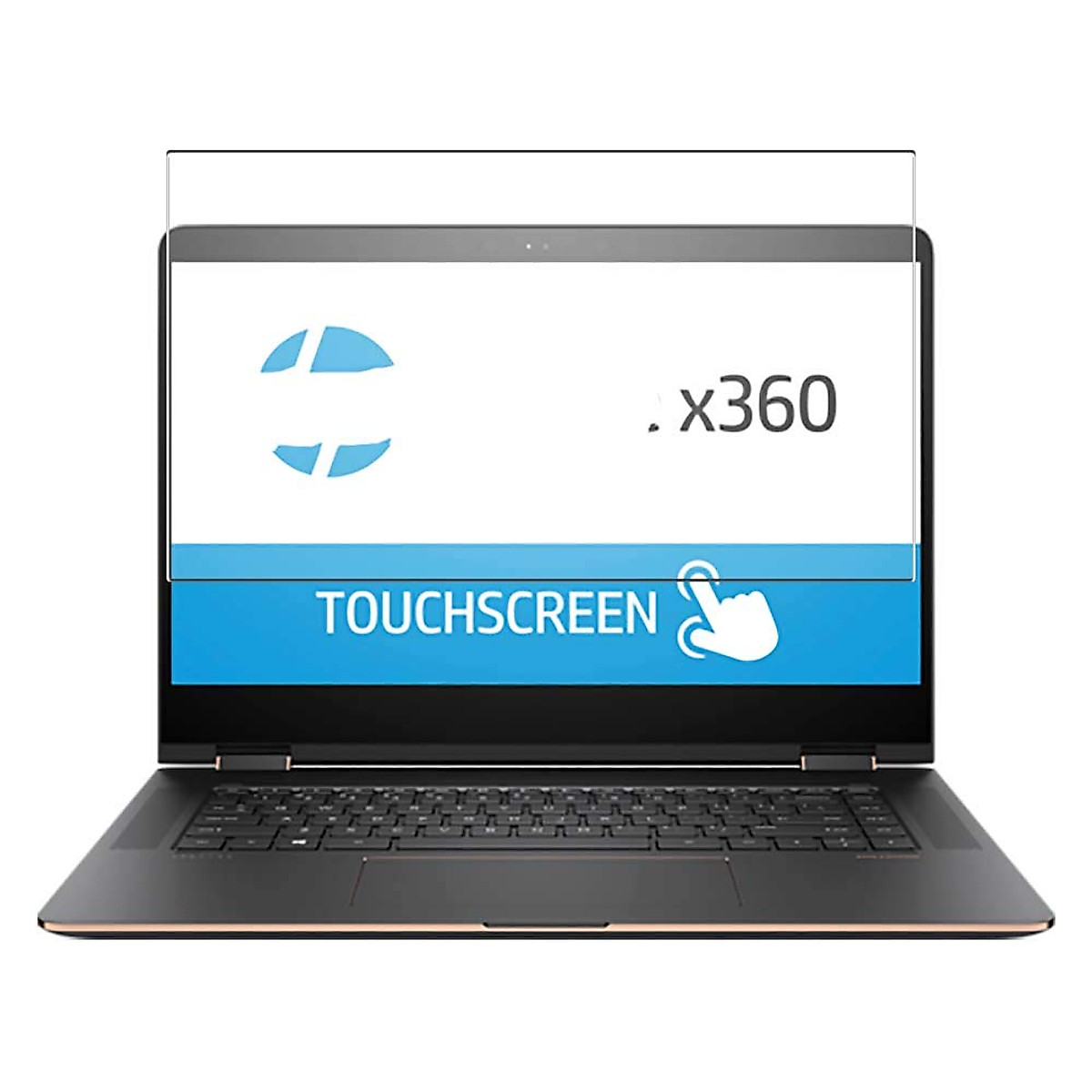 Puccy Anti Blue Light Tempered Glass Screen Protector Film, compatible with HP Spectre x360 15-bl031ng 15.6 inch （Active Area Cover Only） Protective Protectors Guard