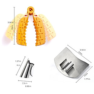 GCFTIFF Finger Guard Set for Cutting Knife Guard,Stainless Steel Knife Cutting Protector Adjustable Safe Thumb Guard Finger Protector, Clip Finger Tips Protector,Avoid Hurting When Slicing & Chopping