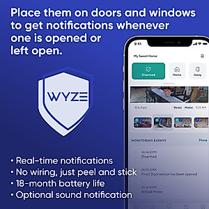 Wyze Home Security System Entry Sensor - Window and Door Entry Protection (3-Pack)