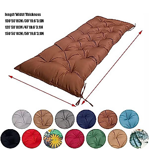 Indoor Outdoor Waterproof Bench Cushion, Swing Cushion Patio Furniture Cushions, Non-Slip Tufted Replacement Seat Pad Cushion for Garden Patio Furniture Lounger Bench (Navy Blue, 40x20 in)