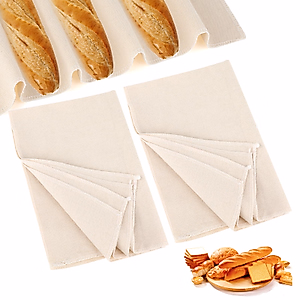2PCS Proofing Cloth for Bread Baking 14x18 Inches Linen Cloth Reusable Bread Proofing Cloth Thick Baking Bread Cloth for Dough, Baguettes, Loaves, Pastry, Homemade Bread