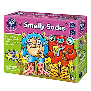 ORCHARD TOYS Moose Smelly Socks Game. Find Matching Pairs of Socks for Your Monsters! for Ages 3-6 and 2-4 Players