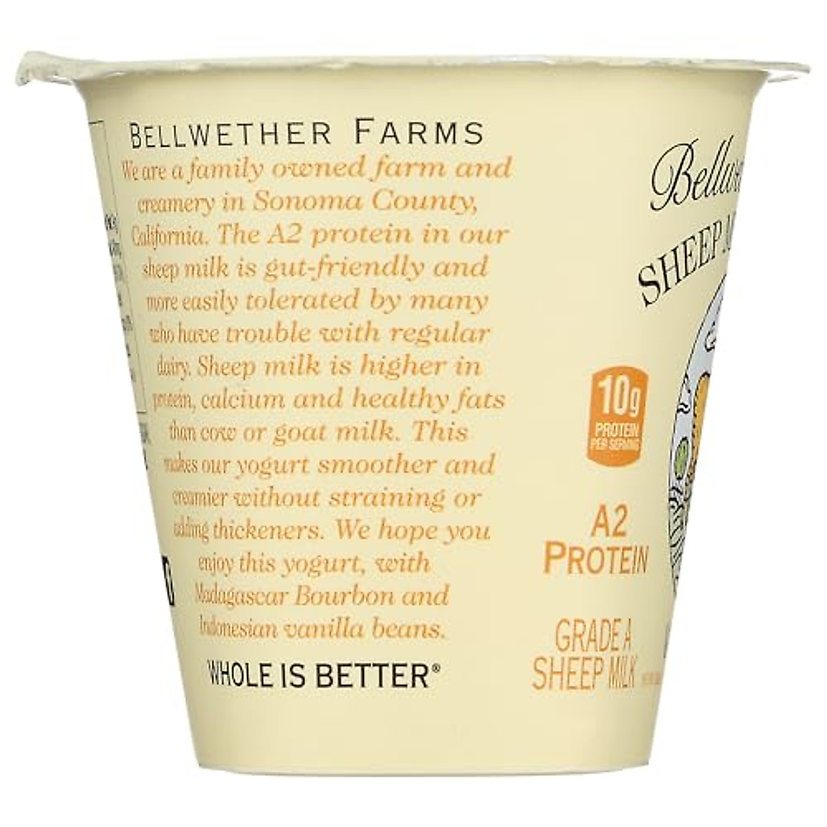 Bellwether Farms, Sheep Milk Yogurt, Vanilla, 6 oz