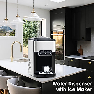 3 in 1 Water Dispenser with Ice Maker Countertop Portable Water Cooler