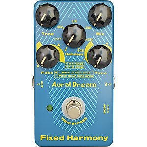 Aural Dream Fixed Harmony Guitar Pedal provides Delay Harmony and PitchShifting 24 semitones or Octave(s) effect for Cascaded harmony of the fixed scale difference,True Bypass