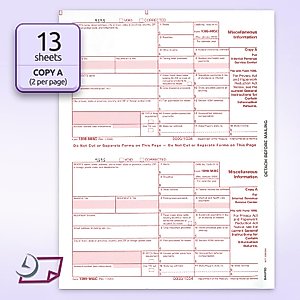 NextDayLabels 1099 MISC Forms for 2023, 4-Part Tax Forms, Vendor Kit of 25 Laser Forms and 25 Self-Seal Envelopes, Forms Designed for QuickBooks and Other Accounting Software