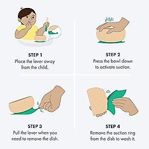 Avanchy Baby Toddler Plates with Suction Divided Stainless Steel for Feeding Babies Kids Toddlers Food, Large,Green