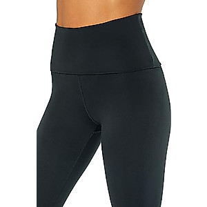 Balance Collection Womens Aubrey High Rise Fold Over Legging, Black