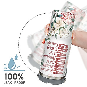 ysnifeiw 30oz Grandma Tumbler with Handle and Straw, Stainless Steel Insulated Nana Cup with Top Handle and Lid, Grandma Coofee Mug Christmas Birthday Gifts for Grammy/Gigi/Mimi