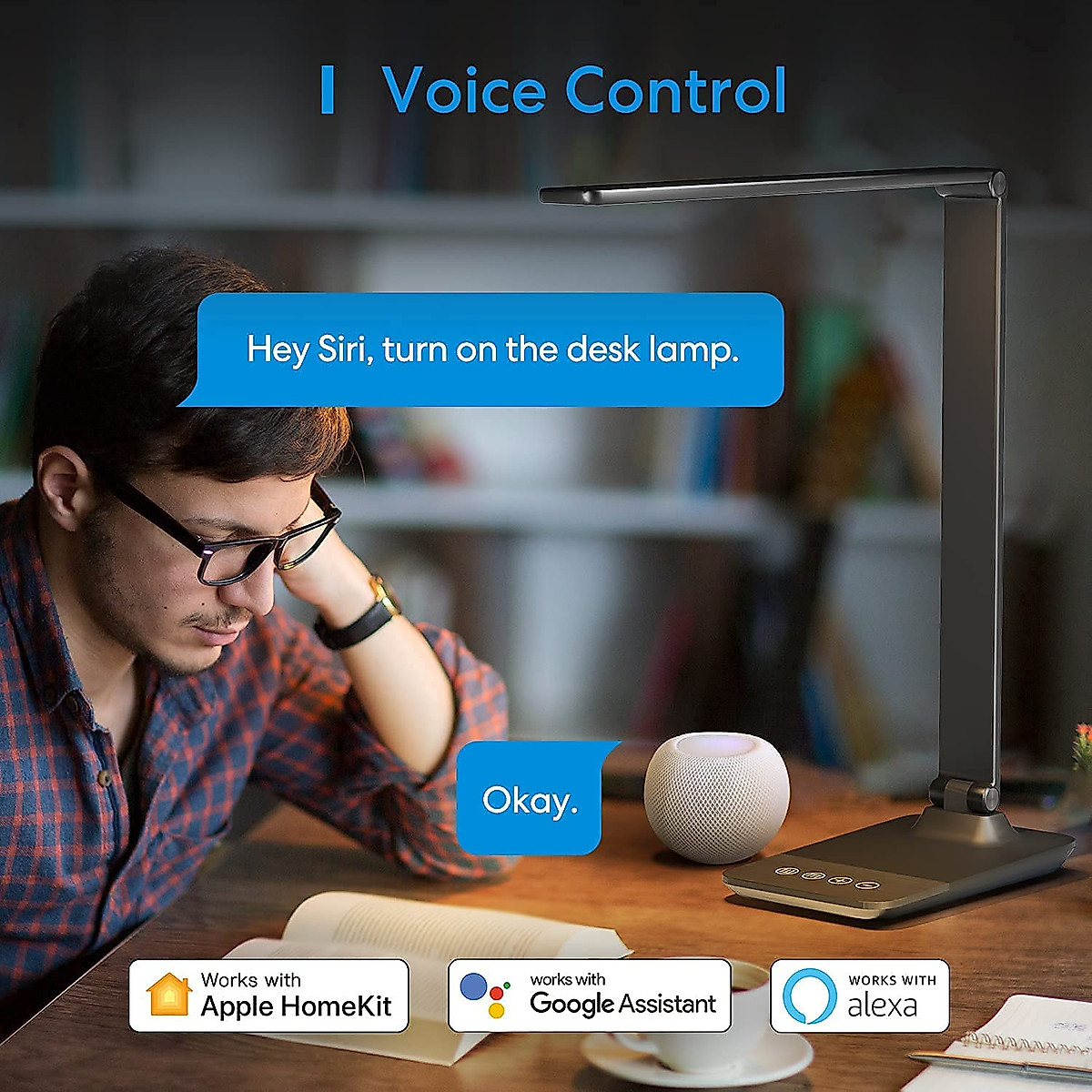 meross Smart LED Desk Light, Metal LED Desk Lamp Works with HomeKit, Alexa and Google Home, WiFi Eye-Caring Smart LED Desk Lamp for Home Office with Tunable White, Remote Control, Schedule and Timer