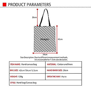 HUGS IDEA Women's Top Handle Bag Cartoon Kawaii Dachshund Dog Heart Printed Cotton Canvas Grocery Totes Beach Handbags for Teens