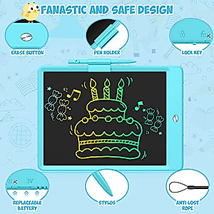LCD Writing Tablet for Kids, 10 Inch Colorful Drawing Tablet Doodle Board, Learning &Educational Toys for 3 4 5 6 7 8 Years Old Girls Boys Birthday, Blue
