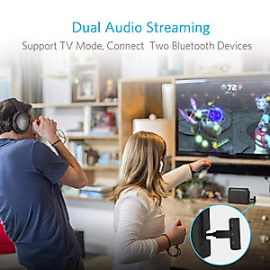 FreePro Bluetooth 5.0 aptX Low Latency Transmitter Adapter for Nintendo Switch & Switch Lite, PD Fast Charging with Dual Audio Streaming