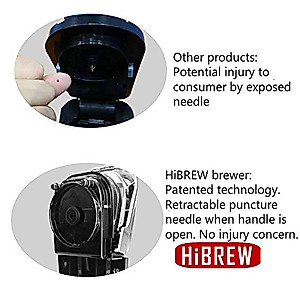 HIBREW Single Serve White Compact Portable Travel Size Kcup* Coffee Maker Brewing System Coffee Machine for Office, Travel Camping and for Hotel Dorm Hospitality
