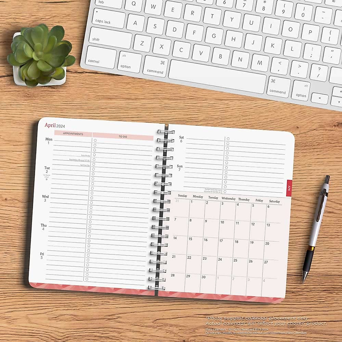 Seaside Currents | 2024 6 x 7.75 Inch 18 Months Weekly Desk Planner | Foil Stamped Cover | July 2023 - December 2024 | Plato | Planning Stationery