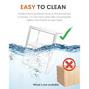 Bread Box,Large Bread Boxs for Kitchen Countertop - 4 Layers Adjustable Bread Storage Container, Clear Boxes for Kitchen Counter, Breads Box Airtight,Bread Holder,Perfect for Bagel, Muffins