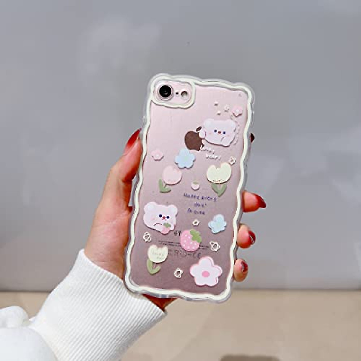 SZXYCZL Compatible with iPhone 7/8 SE Case Cute Cartoon Floral Butterfly Design for Women Girls Aesthetic Kawaii Slim Soft TPU Transparent Cover for iPhone 7/8 SE 4.7 inch (Yellow)