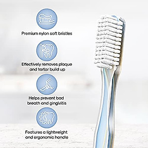 BioSwiss SMYL Toothbrushes with Powerful Soft Nylon Bristles for Adults - Unique Fashion Forward Printed Designs, Oral Care, Effectively Remove Plaque and Tartar Build Up (1 Pack, Fine Stones Yellow)