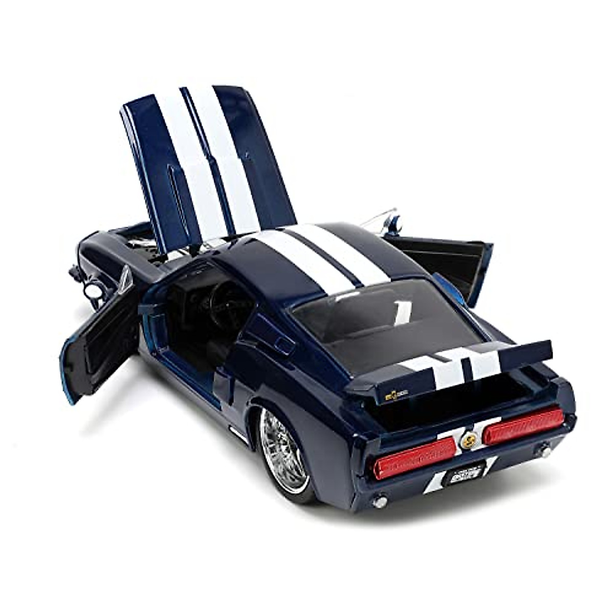 1967 Shelby GT500 Dark Blue Metallic with White Stripes Bigtime Muscle Series 1/24 Diecast Model Car by Jada 33865