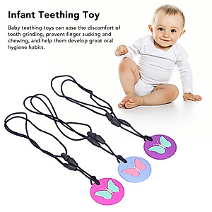 3Pcs Sensory Chew Necklace Chewing Teething Teether Chew Toys for Kids Teething Toys Designed for ADHD, Autism, Biting, Needs, Oral Motor, BPA silicone teething necklace kids sucking sensory