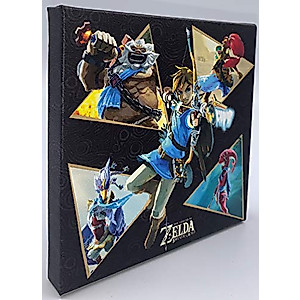 Prolific Art Galleries The Legend of Zelda Canvas Print Poster Wall Art Decor (6x6 inch) - Link with The Four Champions of Hyrule - Daruk,Mipha,Revali and Urbosa