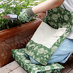 Colwelt Garden Tools Set, 8 Piece, Heavy Duty Gardening Tools with Wooden Handle, Including Garden Tote, Kneeling Pad, Gloves, Pruner, Trowel, Tulip Trowel, Cultivator - Gardening Gifts for Women Men