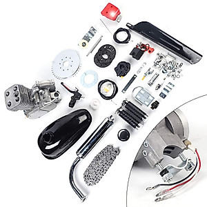 Gdrasuya10 100CC Bicycle Engine Kit, 2-Stroke Gas Motorized Bike Motor Set, Full Set Petrol Gas Motor Engine Kit, Gas Motorized Bike Petrol Gas Engine Kit for Most 26" /28" Bikes