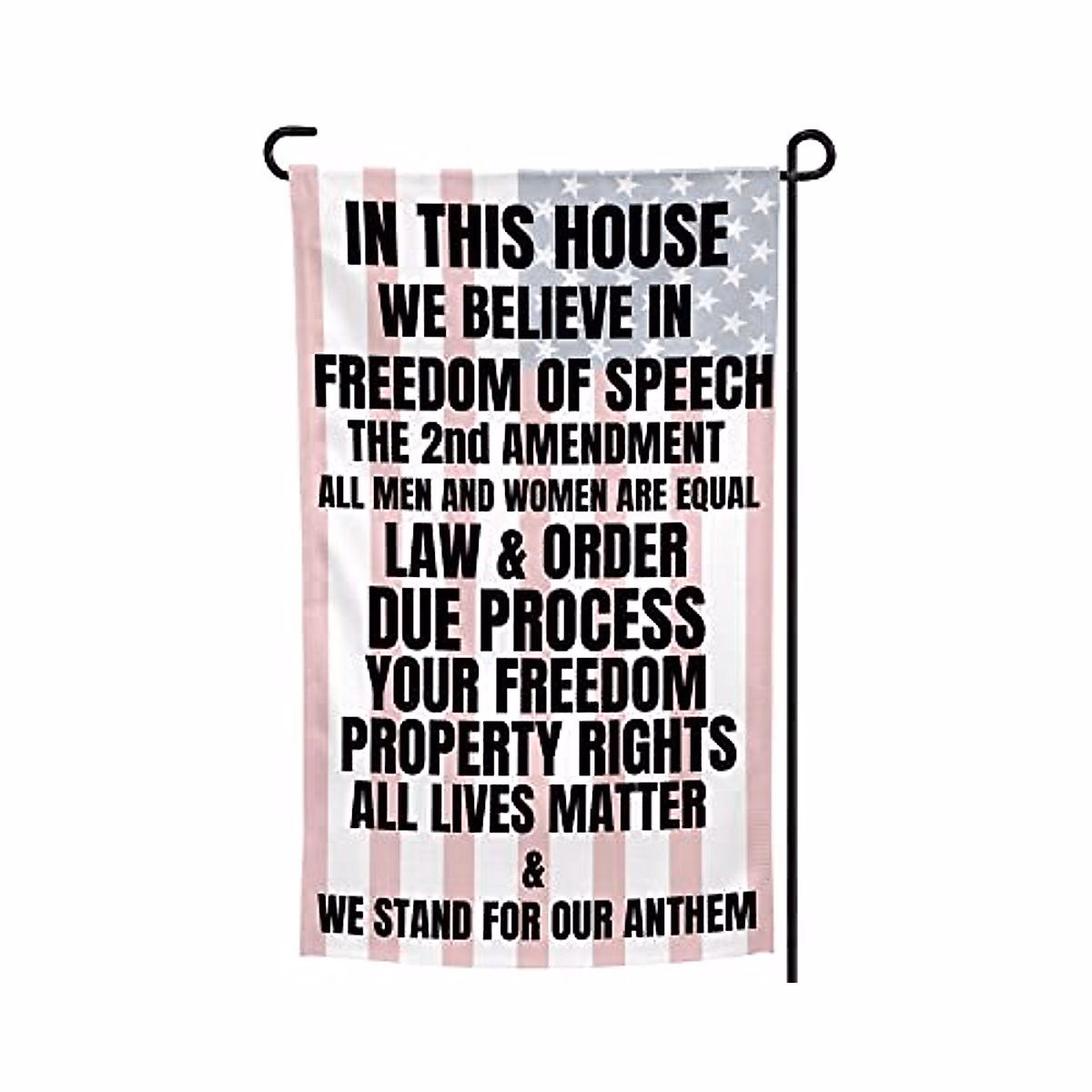 In this house we believe in the 2nd amendment Garden Flag, 12"X18" Conservative Patriotic Free Speech Yard Sign