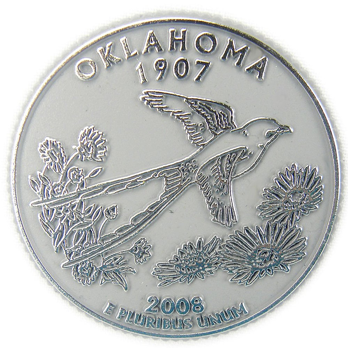 Oklahoma State Quarter Magnet by Classic Magnets, 2.5" Diameter, Collectible Souvenirs Made in The USA