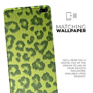 DesignSkinz Vibrant Green Cheetah Protective Vinyl Decal Wrap Skin Cover Compatible with The Samsung Galaxy S20 (Screen Trim & Back Glass Skin)