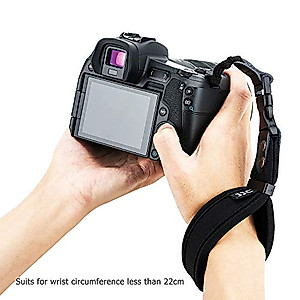 Soft Neoprene Camera Hand Wrist Grip Strap with Quick-Release for Canon EOS R10 R7 R5 R6 R RP Rebel T8i T7 T7i SL3 90D Sony A7 IV III Nikon Z 30 Z fc Z50 Z5 Z6 Z7 II Fuji X-T4 X-S10 X-T30 II X-Pro3