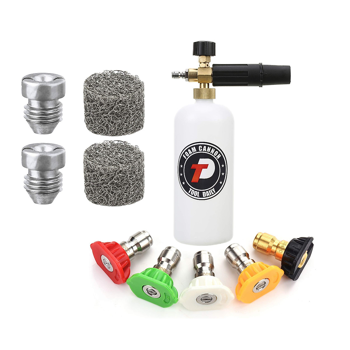 Tool Daily Foam Cannon with 1/4 Inch Quick Connector, 1.1 mm Orifice for Foam Cannon and Foam Maker