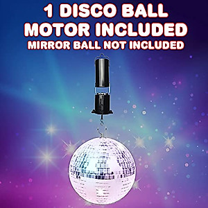 ArtCreativity Disco Ball Motor with Switch, Battery Powered Spinning Mirror Ball Motor For Hanging Disco Balls, Easy to Hang, Spins Smoothly, Great for Parties & Events, (Mirror Ball Not Included)