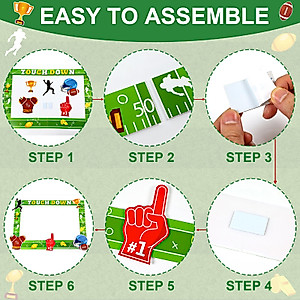 Football Photo Booth Prop Frame Decorations Sport Selfie Picture Frame for Sports Football Frenzy Game Time Tailgate Party Baby Shower Favors Supplies