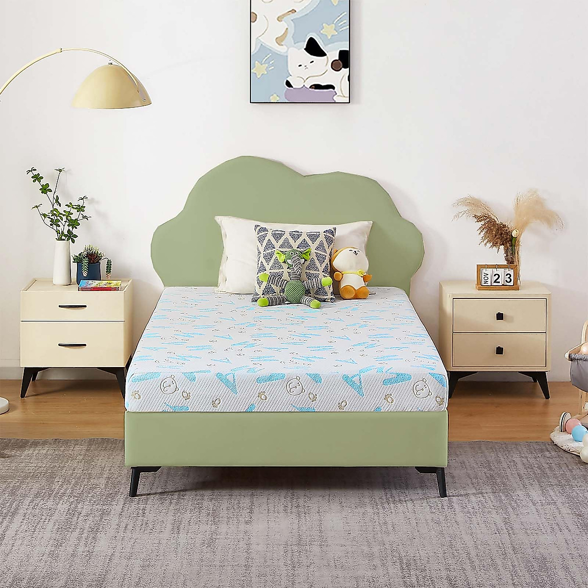 OUUI 5 Inch Twin Mattress for Kids, Removable Washable Cover Cooling Memory Foam Medium Feel, Bed-in-a-Box, CertiPUR-US Certified