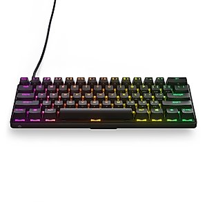 SteelSeries Apex Pro Mini Mechanical Gaming Keyboard – World’s Fastest Keyboard – Adjustable Actuation – Compact 60% Form Factor – RGB – PBT Keycaps – USB-C (Renewed)