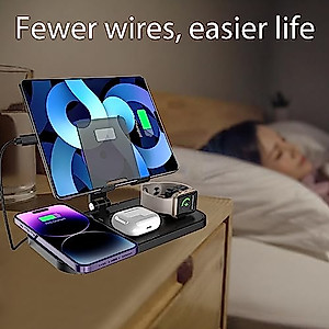 Wireless Charger 4 in 1 for Apple Charging Station for iPhone 15 Pro Max/14/13/12/11 AirPods Pro 2, iPad Stand Dock, Watch Charger for iWatch 9/8/7/6/SE, Charging Station for Apple Multiple Devices